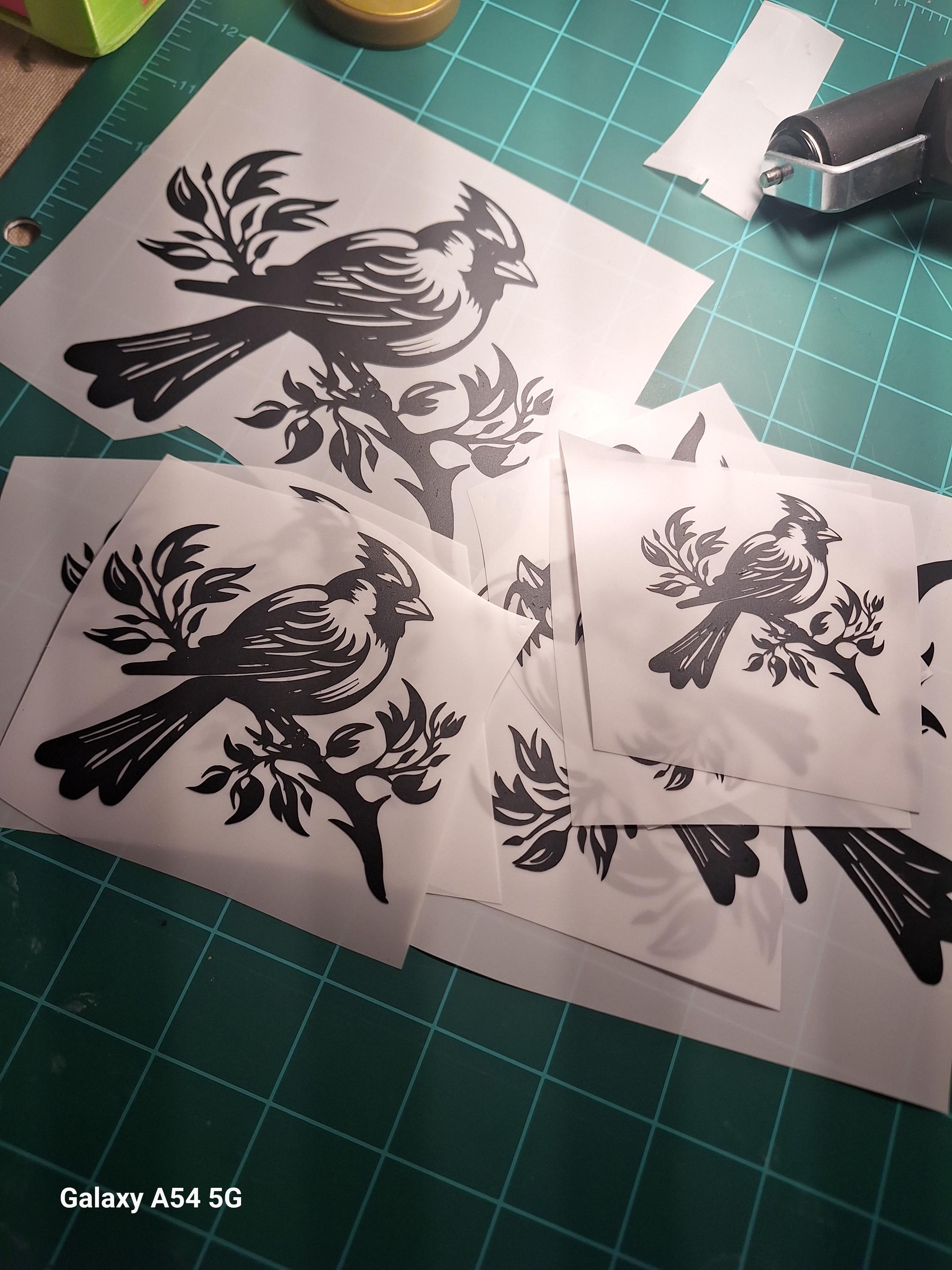 Elegant Winter Cardinal Vinyl Sticker Decal - Beautiful Majestic Bird ...