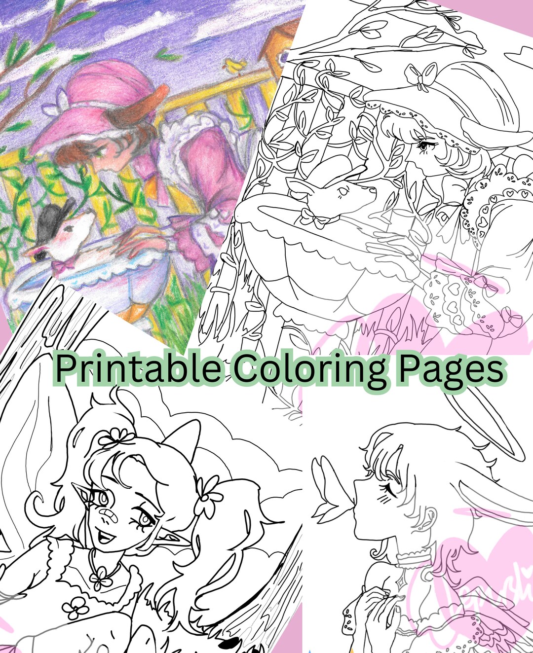 Cute Fairy Coloring Pages / Angel Coloring Pages : 12 Pages - Etsy