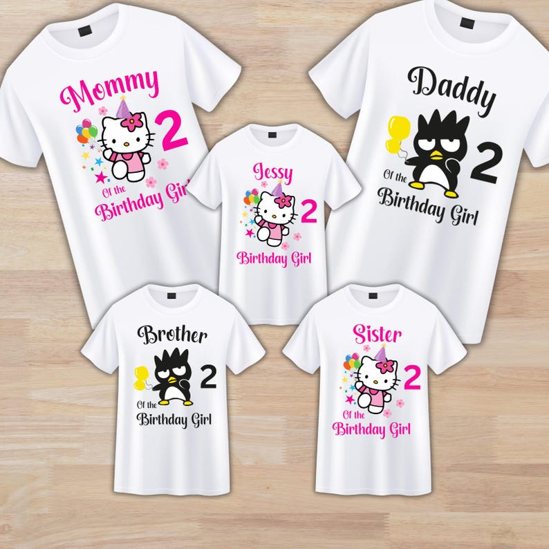 Hello Cat Birthday Shirts | Custom Girl Birthday | Matching Hello ...