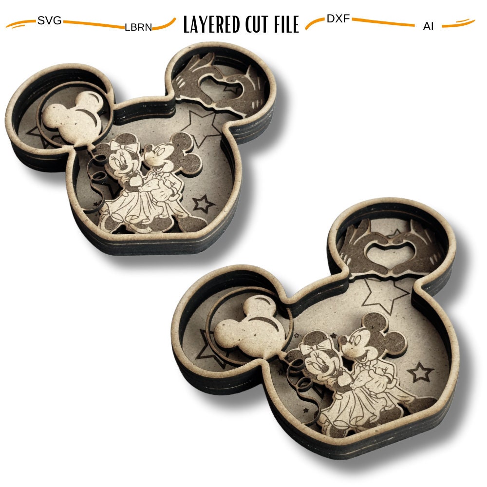 3D Multilayer Mouse Head Laser Cut File, Cartoon Design Machine Files ...