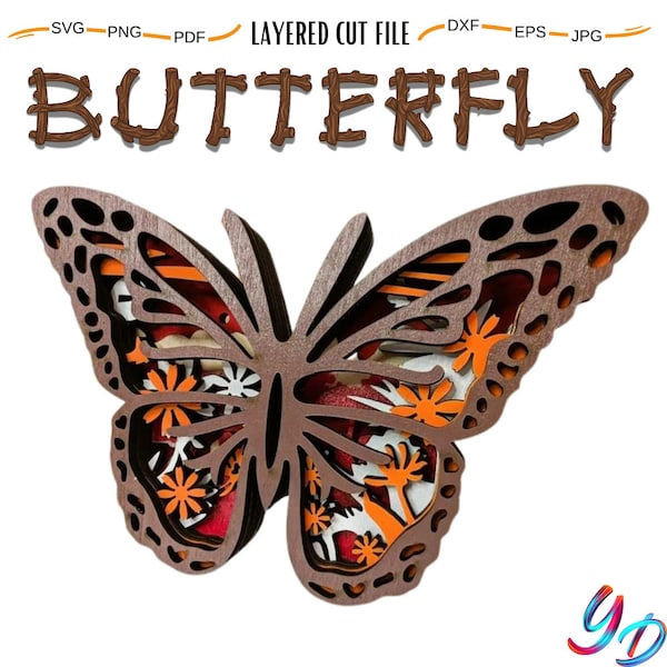 3d Butterfly Svg - Etsy
