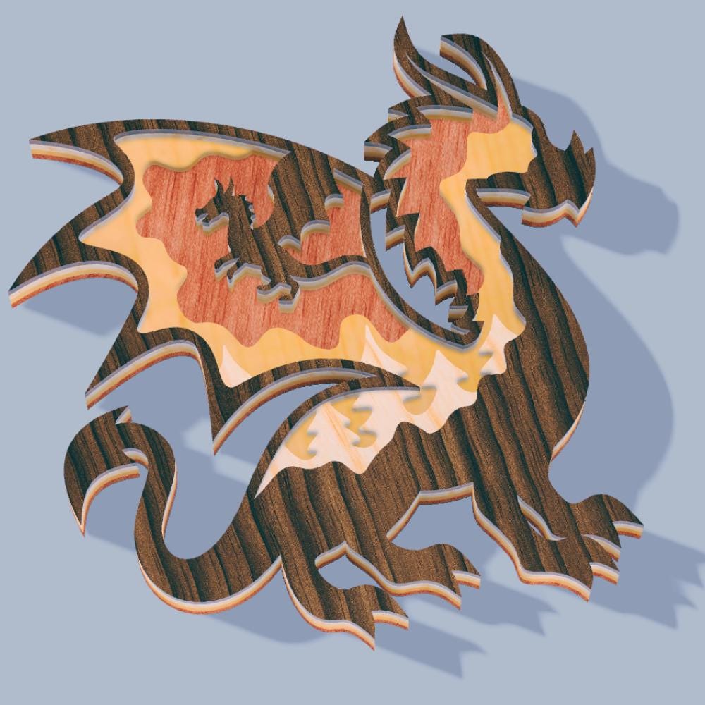 10+ Fire Dragon Bundle Multilayer 3D Wooden Engraved Laser Cut File ...