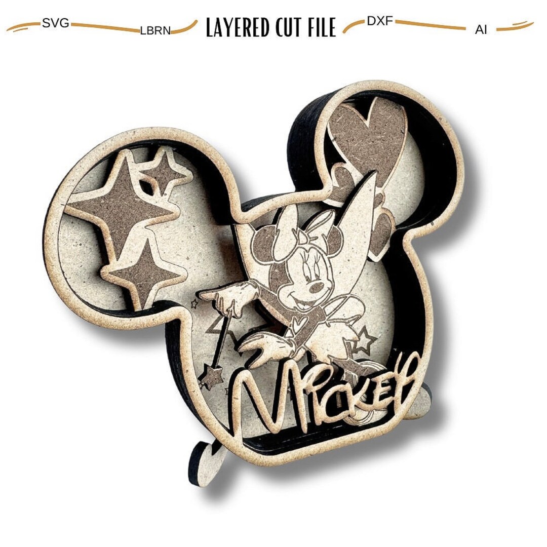3D Cartoon Mouse Head Multilayer Design Cutting Laser Files, 3D Home ...
