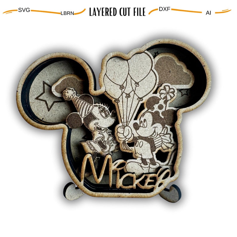 3D Mouse Head Multilayer Laser Cut File, Cartoon Design Cutting Files ...