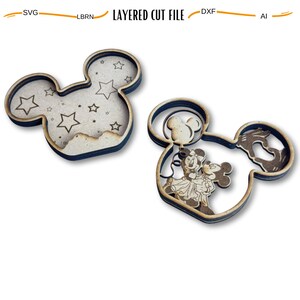 3D Multilayer Mouse Head Laser Cut File, Cartoon Design Machine Files ...