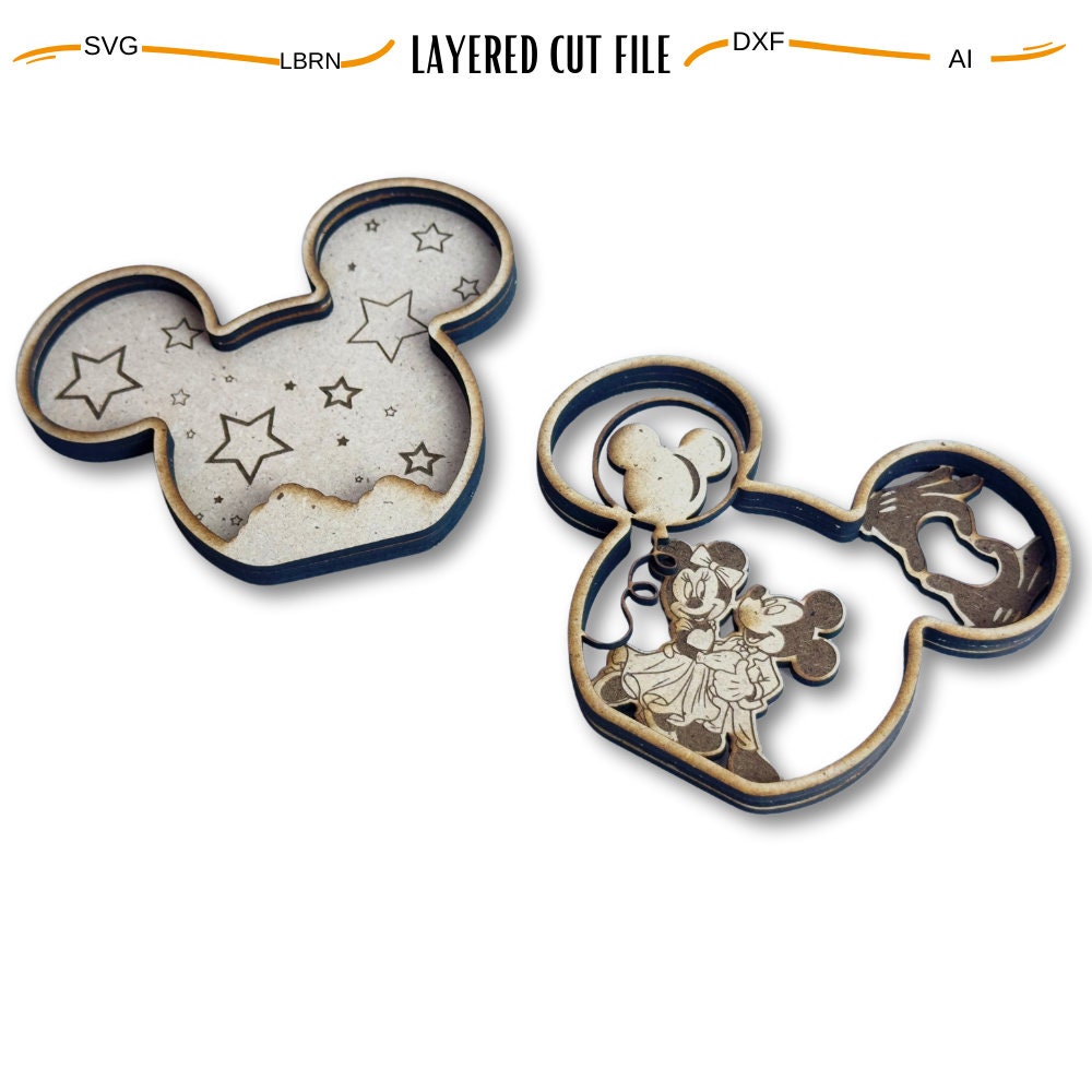 3D Multilayer Mouse Head Laser Cut File, Cartoon Design Machine Files ...