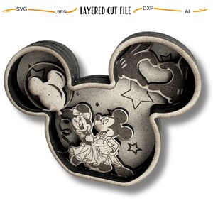 3D Multilayer Mouse Head Laser Cut File, Cartoon Design Machine Files ...