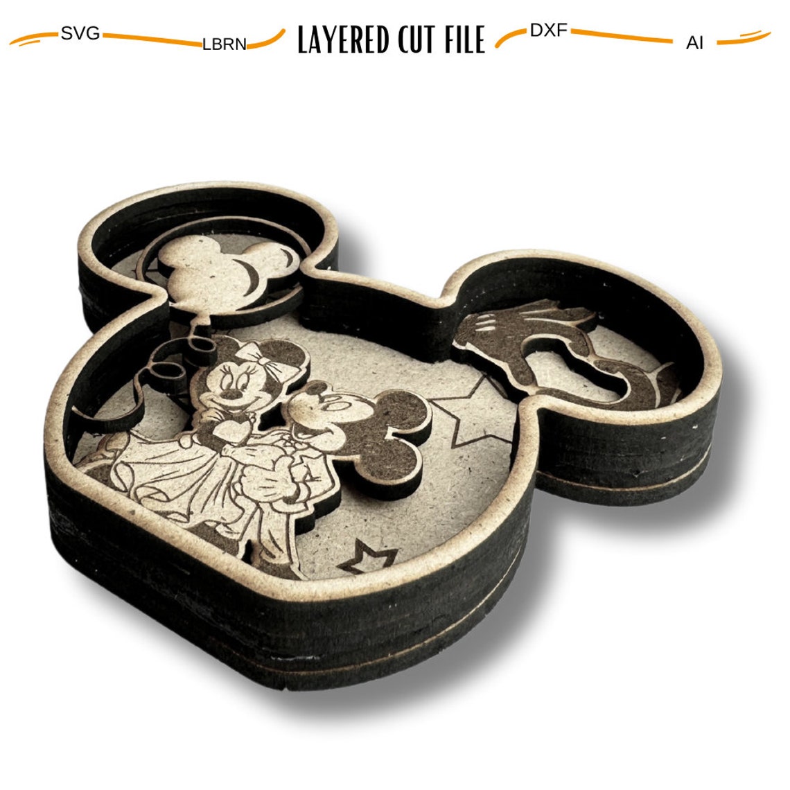 3D Multilayer Mouse Head Laser Cut File, Cartoon Design Machine Files ...