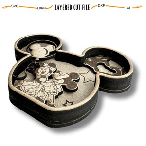 3D Multilayer Mouse Head Laser Cut File, Cartoon Design Machine Files ...