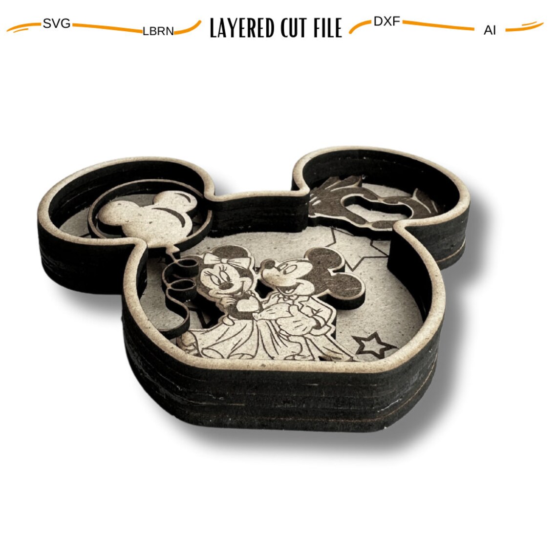 3D Multilayer Mouse Head Laser Cut File, Cartoon Design Machine Files ...