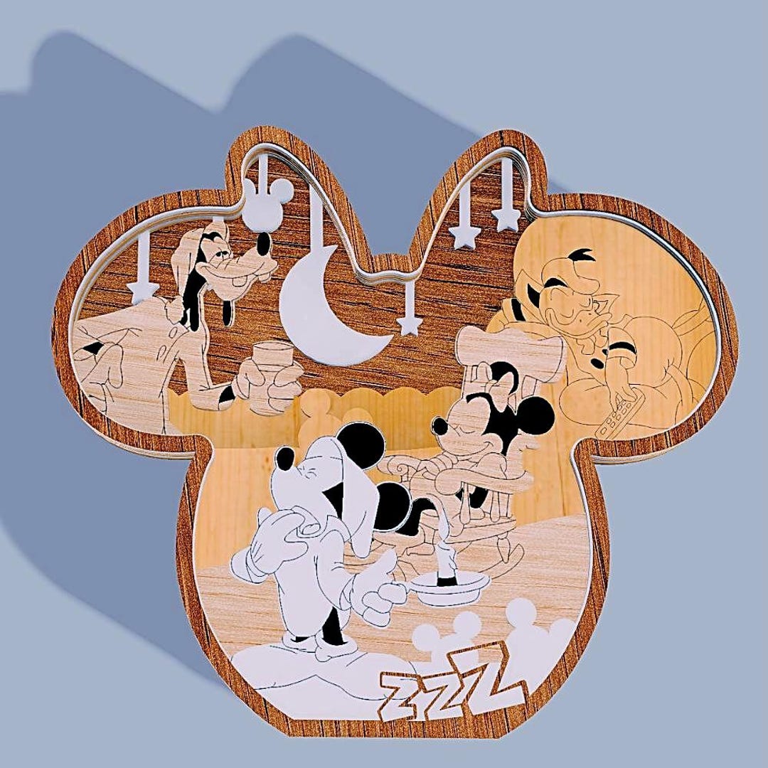 Friends Cartoon Mouse Head 3D Multilayer Design Cutting Laser Files, 3D ...