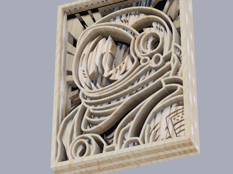 3D Astronaut Multilayer Space Designs for Laser Cutting, Layered Shadow ...