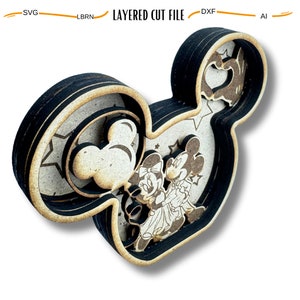 3D Multilayer Mouse Head Laser Cut File, Cartoon Design Machine Files ...