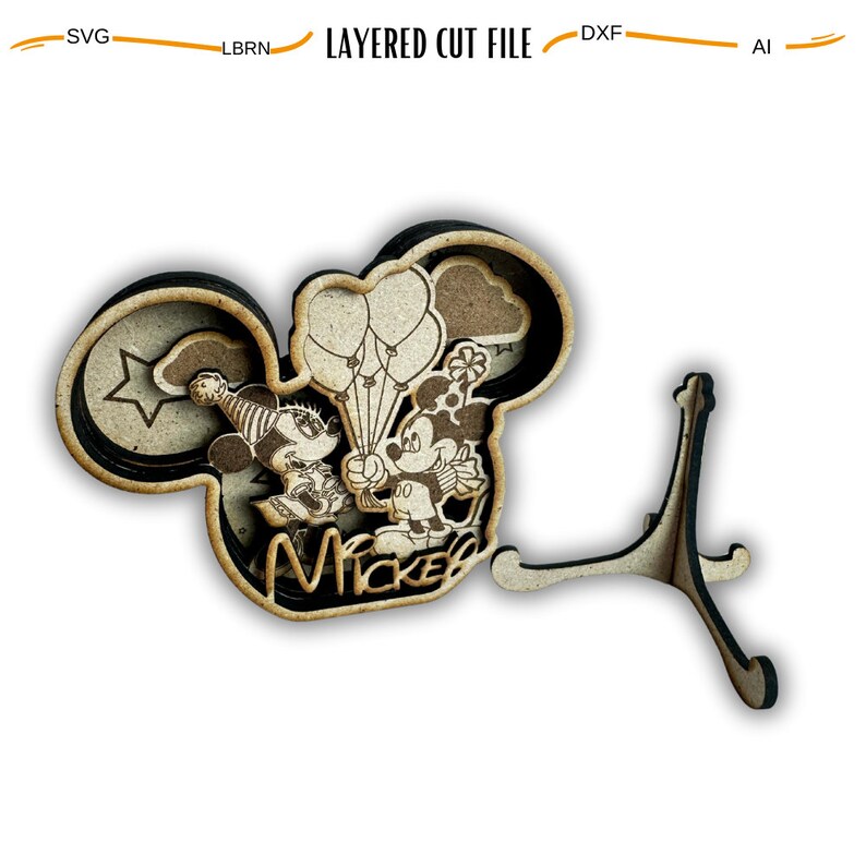 3D Mouse Head Multilayer Laser Cut File, Cartoon Design Cutting Files ...