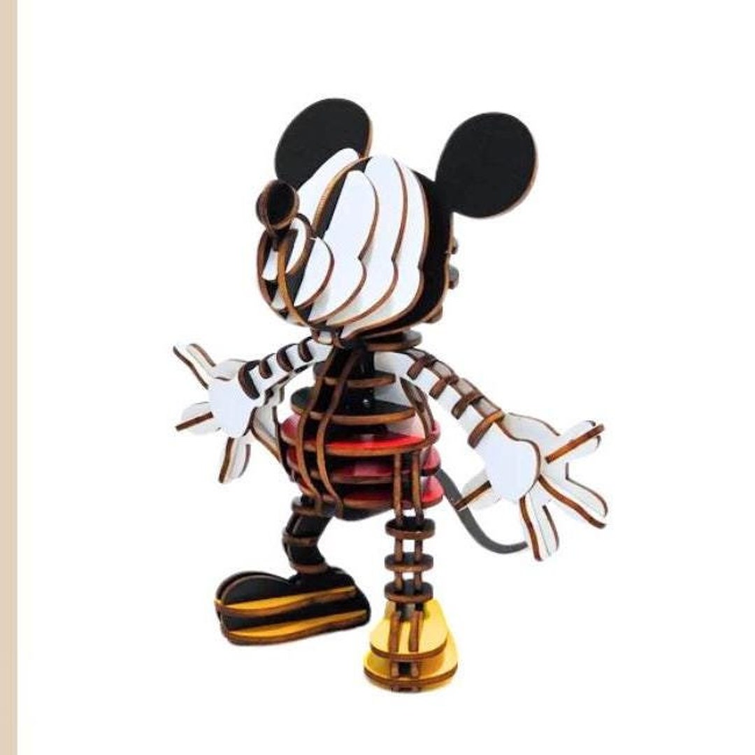 Mouse Cartoon 3D Wood Puzzle Laser Cut Files, Layered Art Piece ...