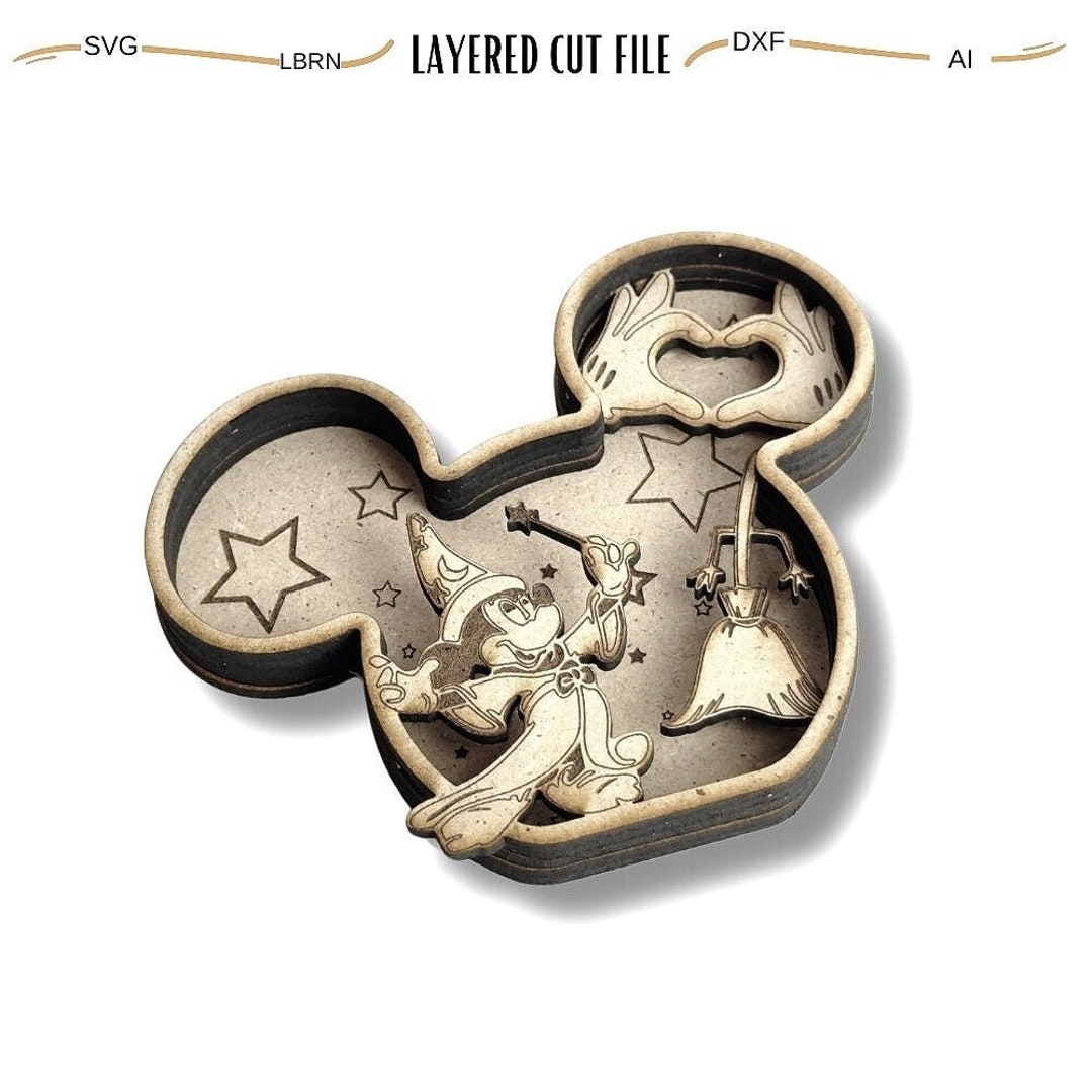 3D Mouse Head Cartoon Multilayer Design Cutting Laser Files, 3D Home ...