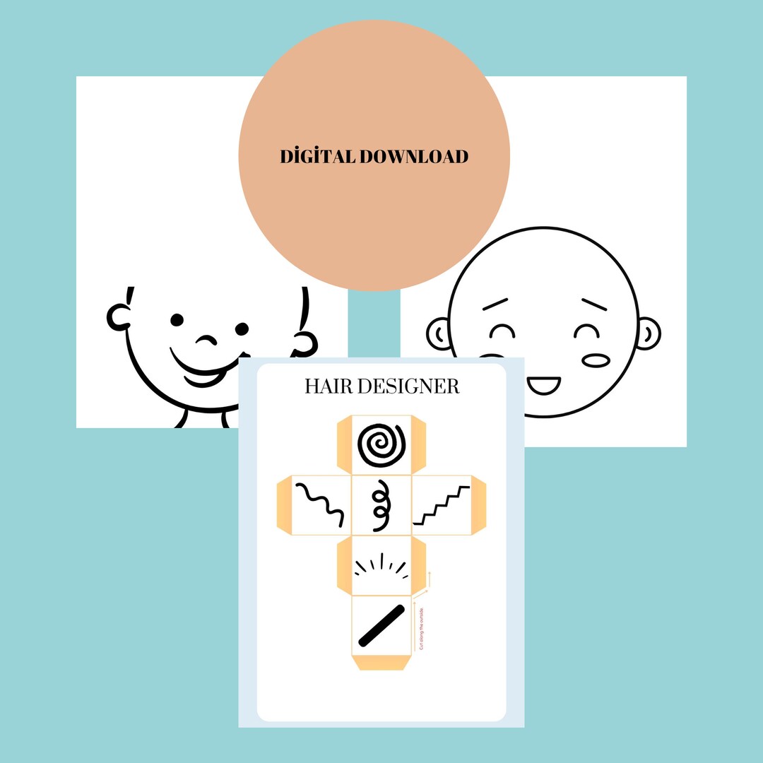 Hair Design Game With Dice Rolling - Fun and Creative Activity - Etsy