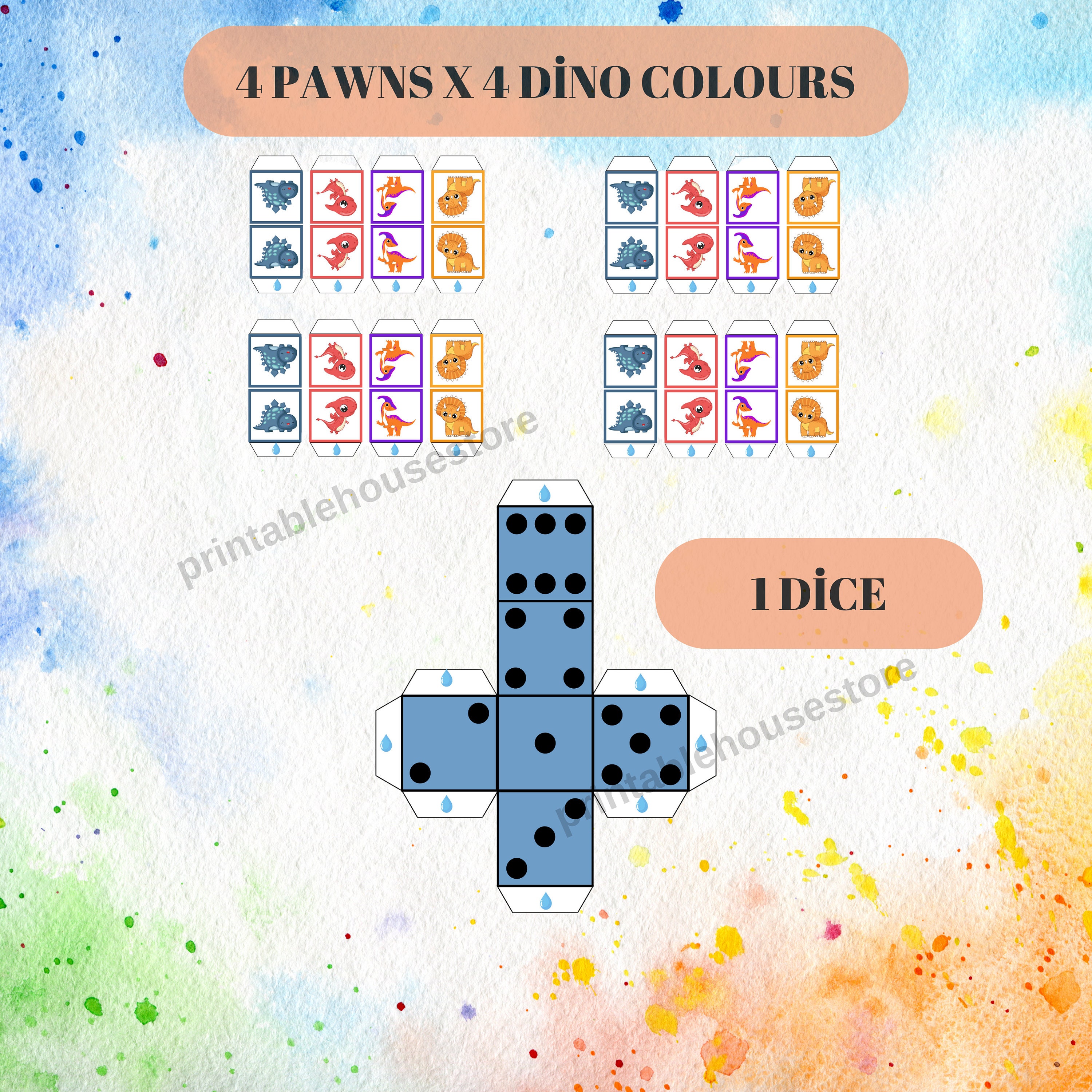 Printable Ludo Board Game Template | Paper Digital Activity | Family ...
