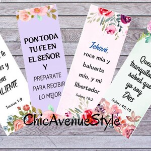 Spanish Bible Verse Bookmarks: Floral Printable Set (digital Download ...