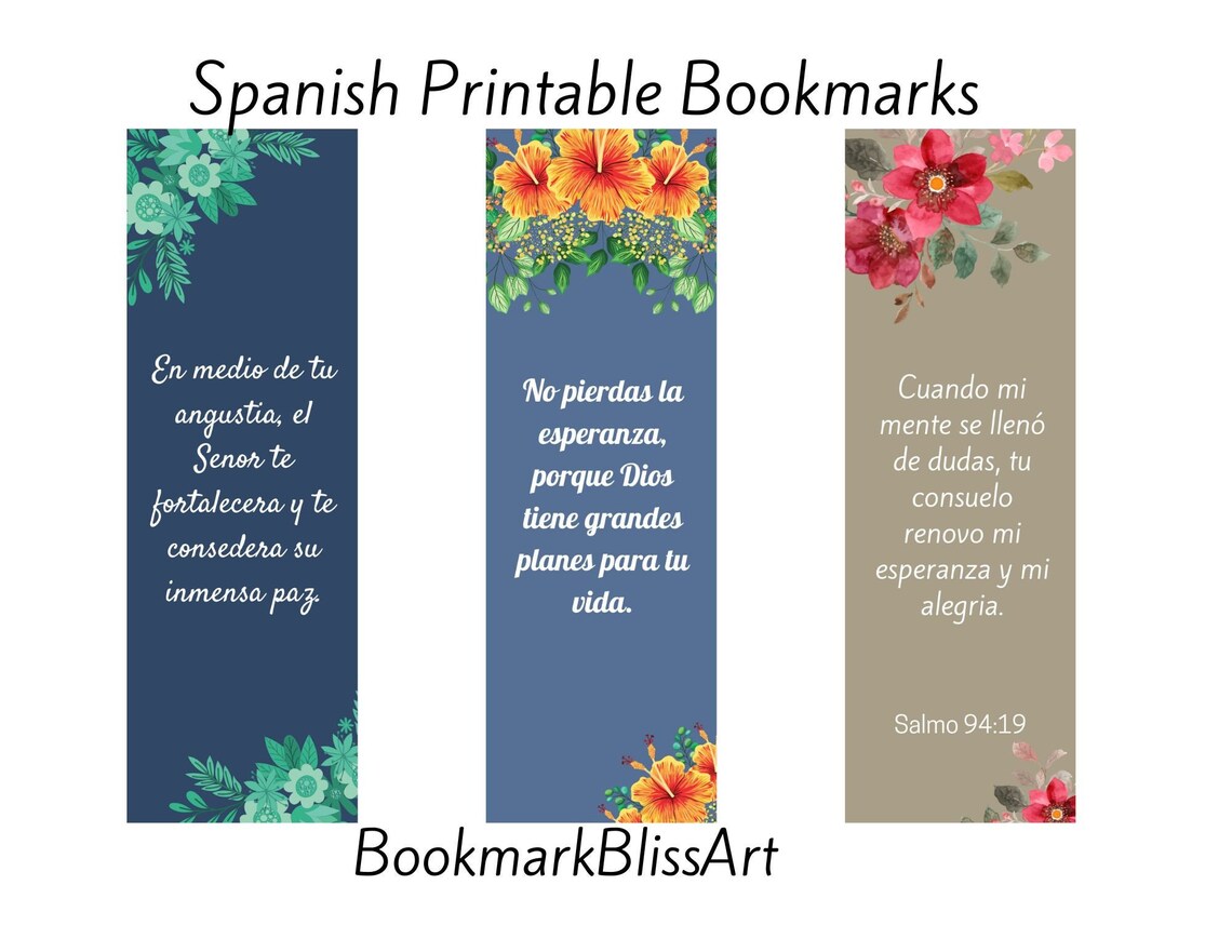 Spanish Bible Bookmarks, Printable Spanish Bookmarks - Etsy