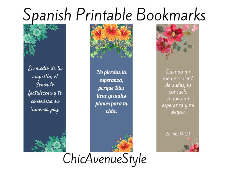 Spanish Bible Bookmarks, Printable Spanish Bookmarks - Etsy