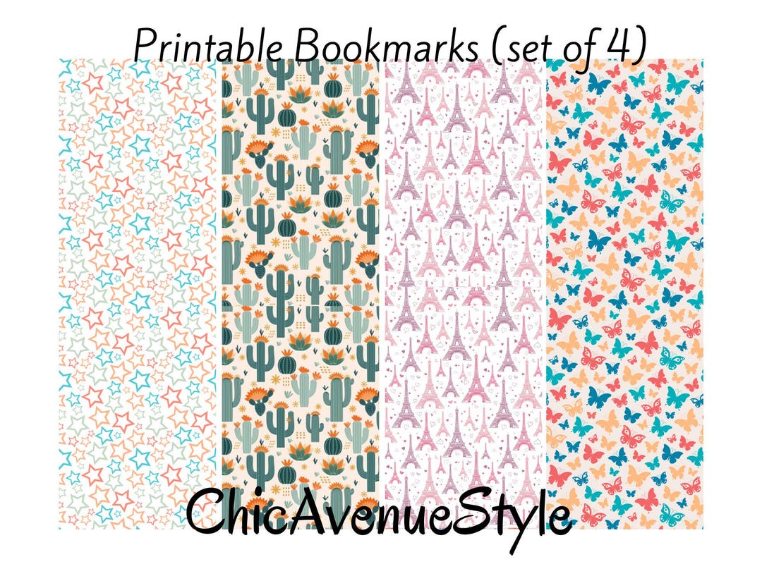 4 Stacked Books Printable Bookmarks, Book Lovers Designs, Books ...