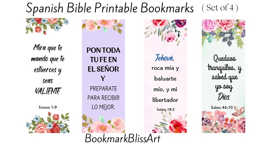 Spanish Bible Bookmarks, Printable Bookmarks, Spanish Bookmarks, Prayer ...