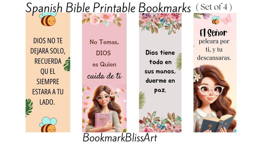 Spanish Printable Bookmarks, Spanish Bible Verse Bookmarks - Etsy
