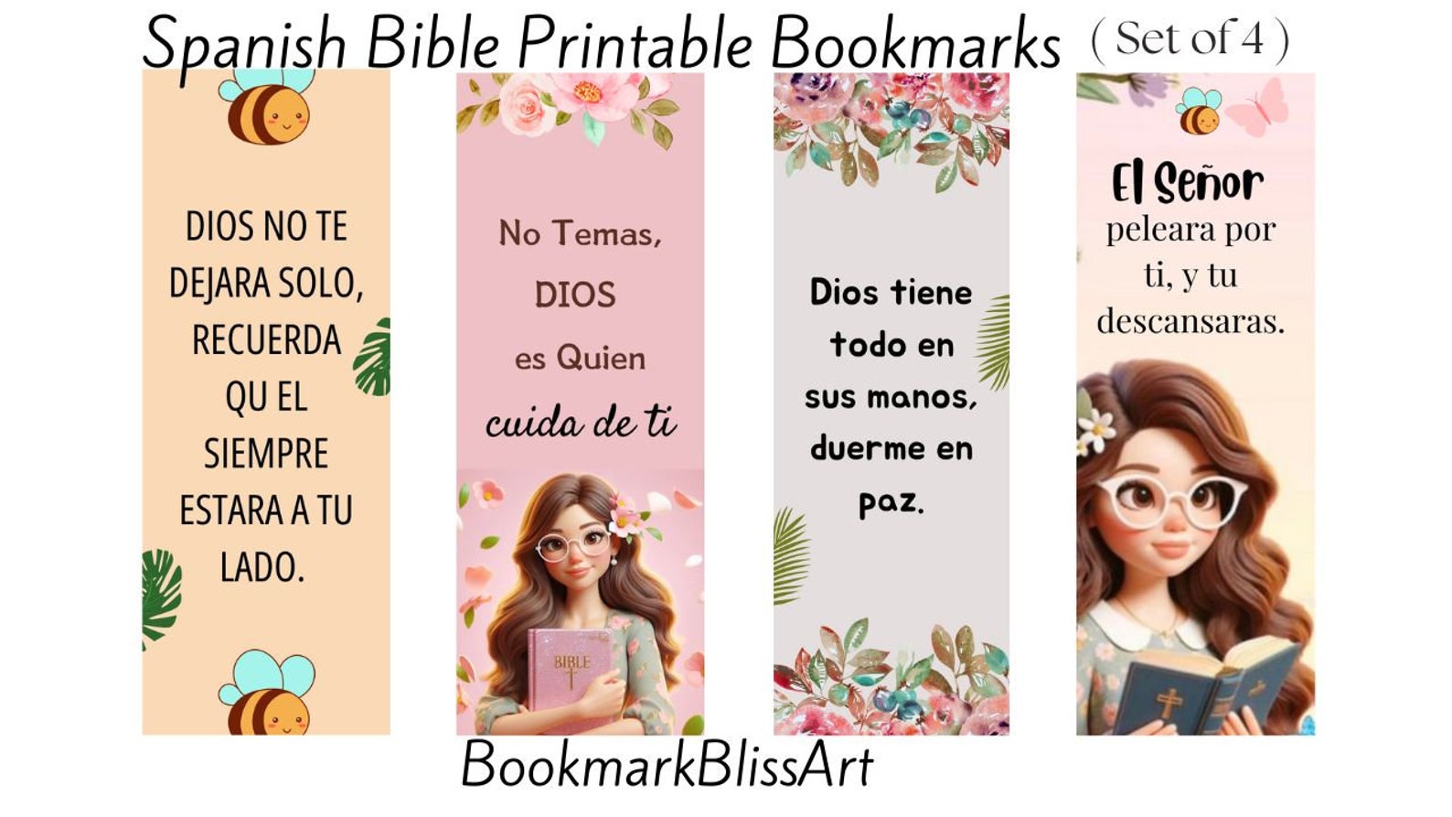 Spanish Printable Bookmarks, Spanish Bible Verse Bookmarks - Etsy