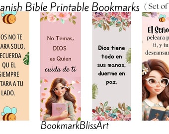Spanish Bible Bookmarks, Printable Set of 8, 7 X 2.5 Inches, Bookmarks ...