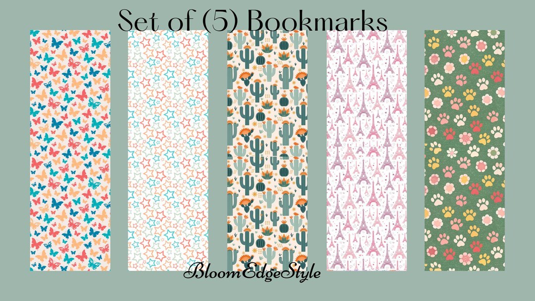 5 Stacked Books Printable Bookmarks, Book Lovers Designs, Books ...