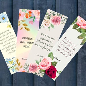 Spanish Bible Printable Bookmarks, Spanish Bible Verse Bookmarks, Book ...