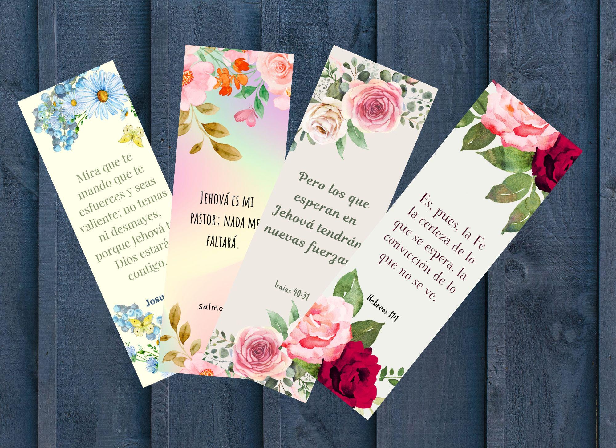 Spanish Bible Printable Bookmarks, Spanish Bible Verse Bookmarks, Book ...