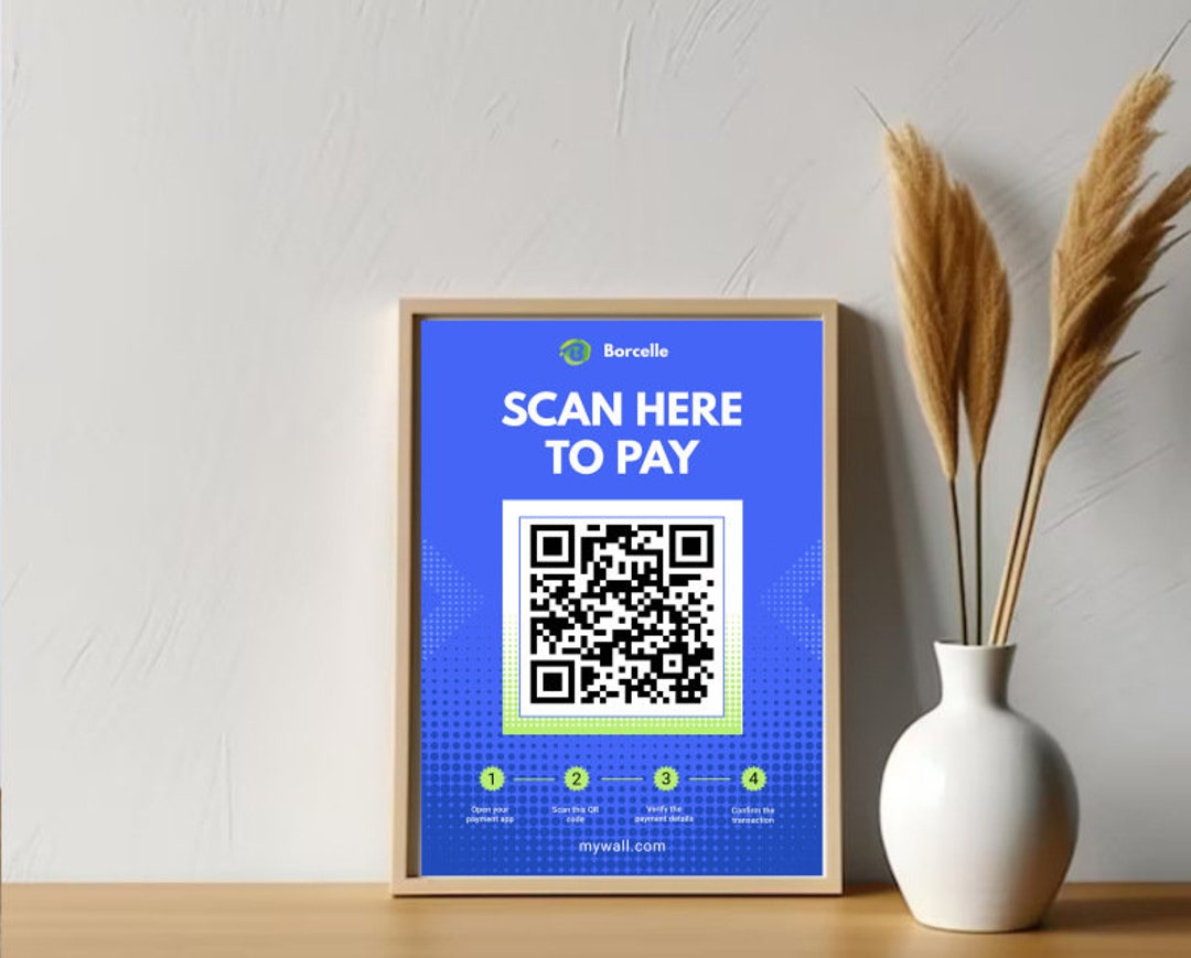 Scan to Pay Sign Template Canva QR Code Printable Payment Sign ...