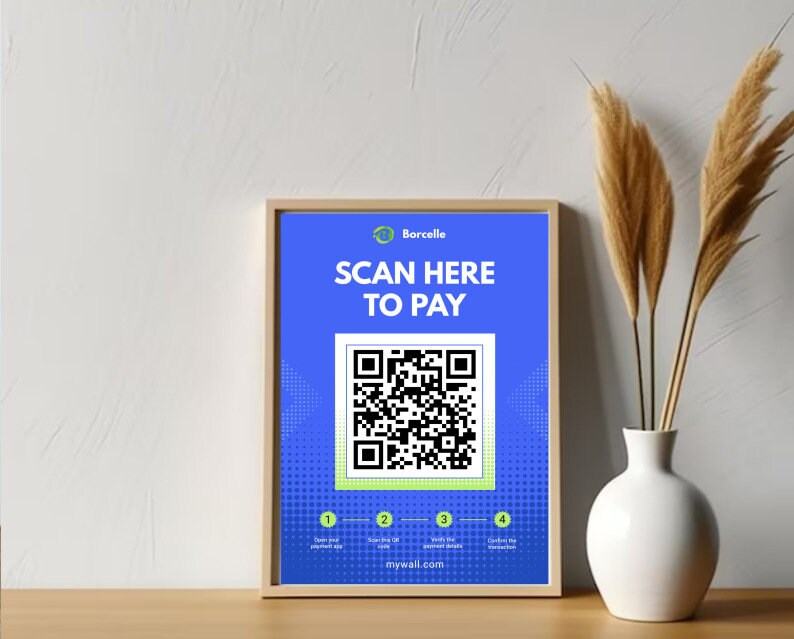 Scan to Pay Sign Template Canva QR Code Printable Payment Sign ...