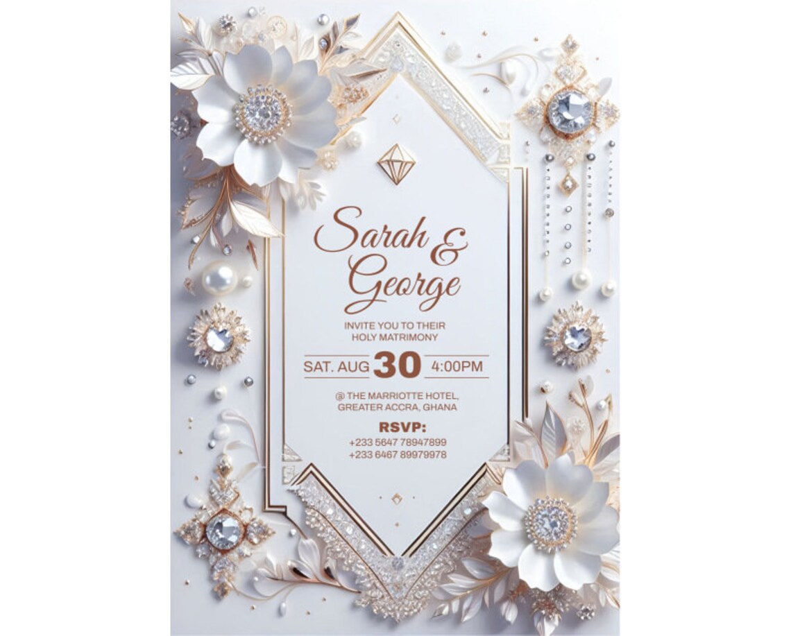 Custom Printable Wedding Invitation Template. Personalized Wedding ...