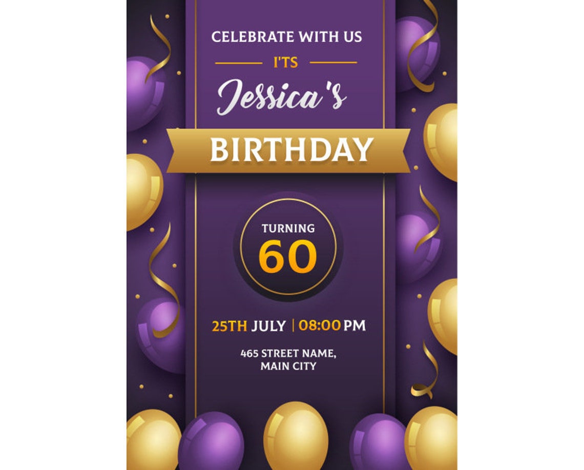 Birthday Invitation for Men, Party Invite for Him, Self Editable ...
