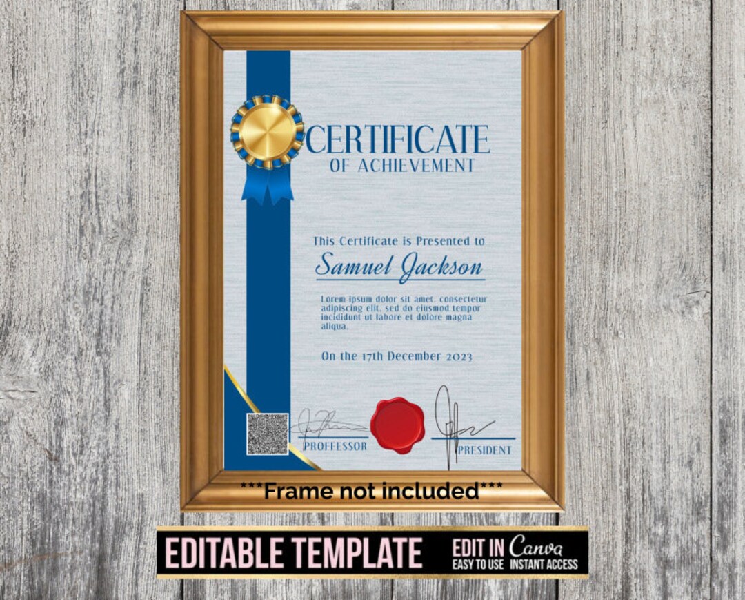 Personalized Printable DIGITAL Certificate. Certificate Template Design ...