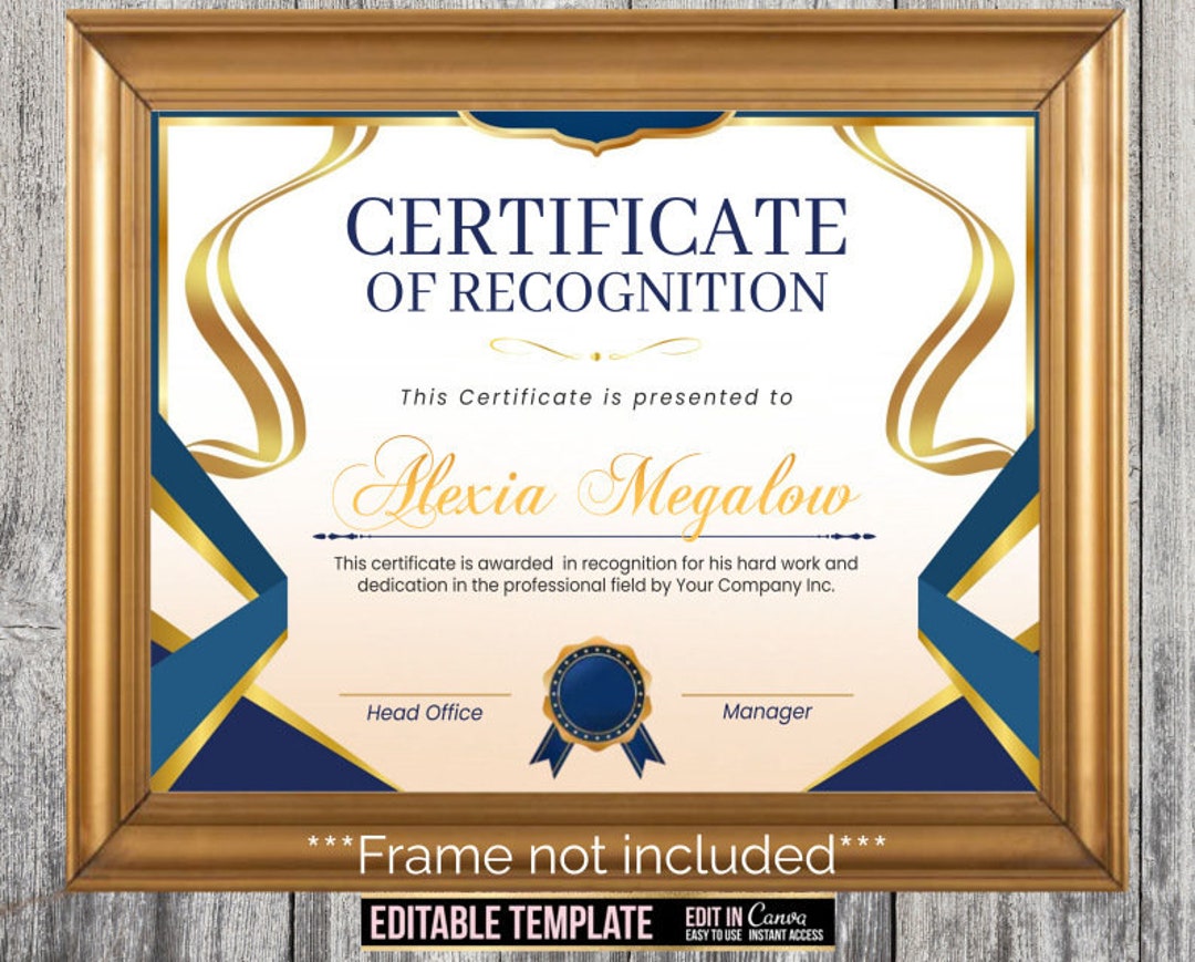 Personalized Printable DIGITAL Certificate. Certificate Template Design ...