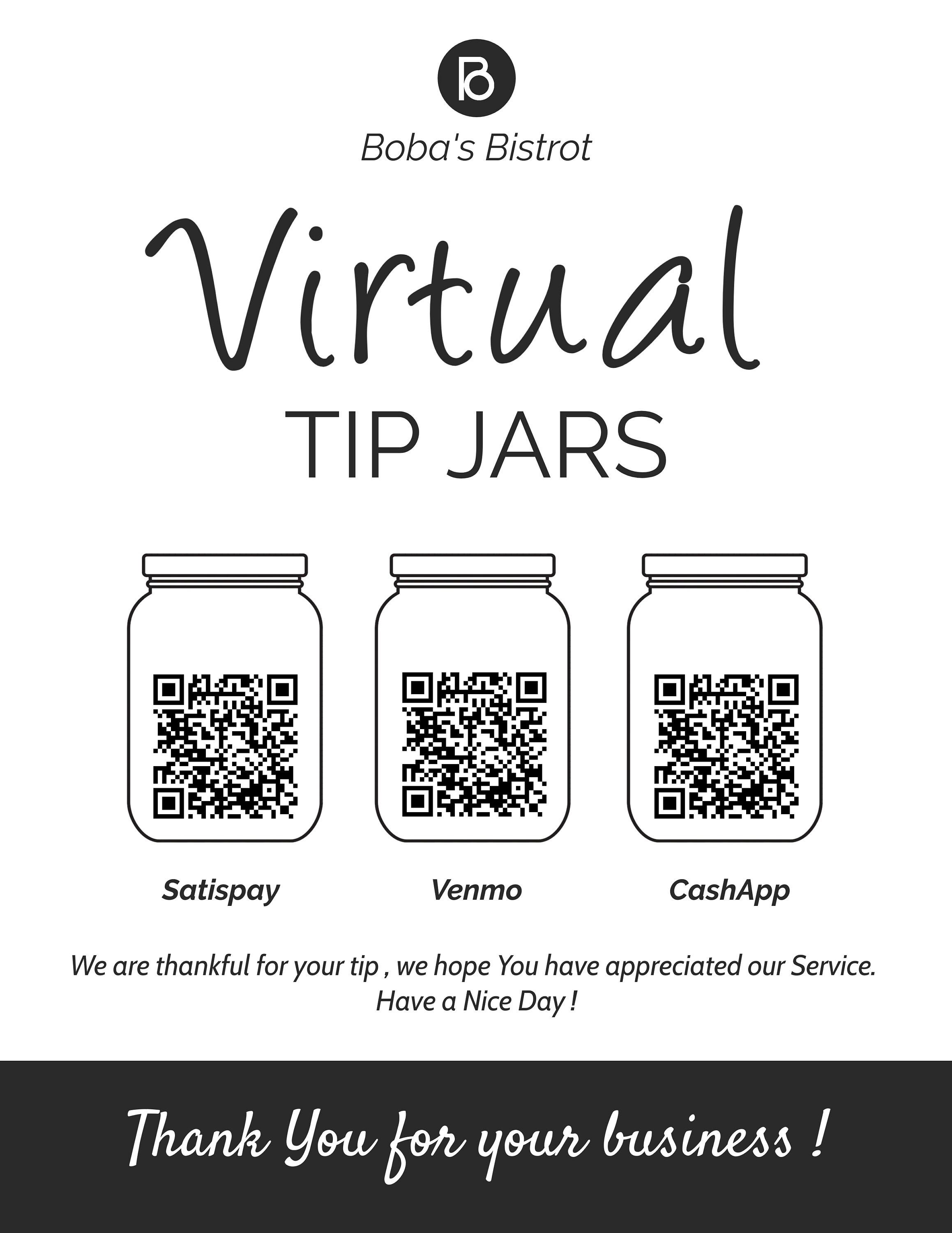Printable Virtual Tip Jar Venmo Payment Sign QR Code Sign Template ...