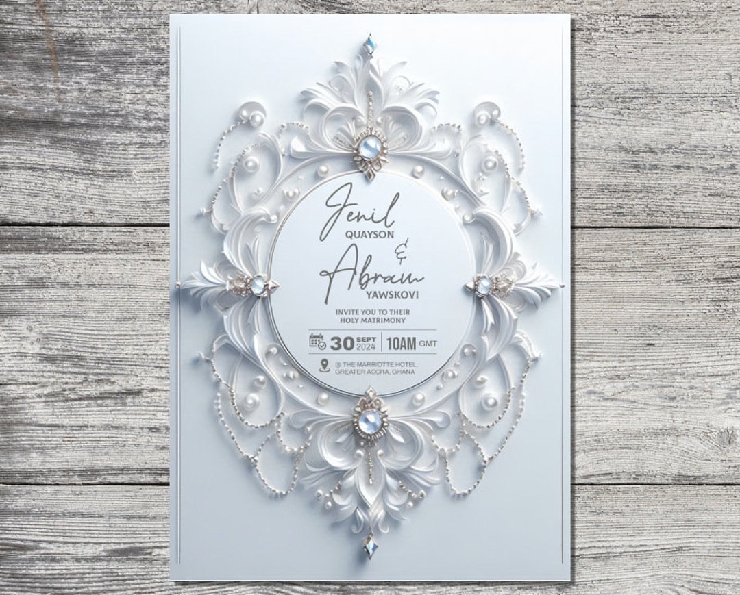 Custom Printable Wedding Invitation Template. Personalized Wedding ...