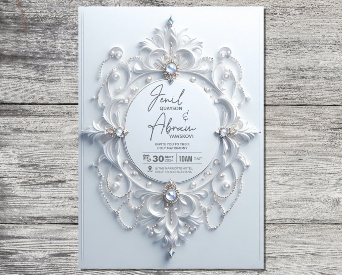 Custom Printable Wedding Invitation Template. Personalized Wedding ...