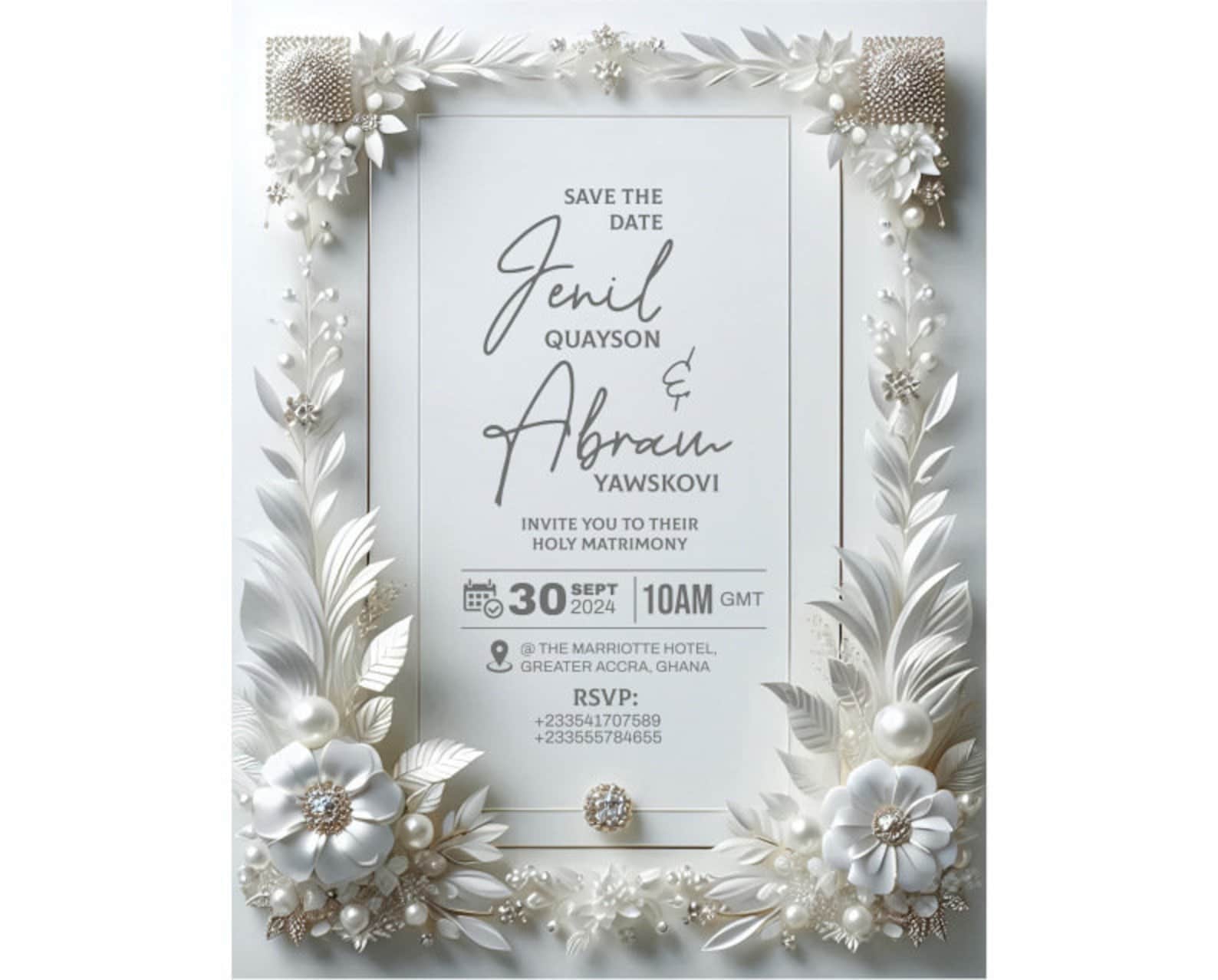 Custom Printable Wedding Invitation Template. Personalized Wedding ...