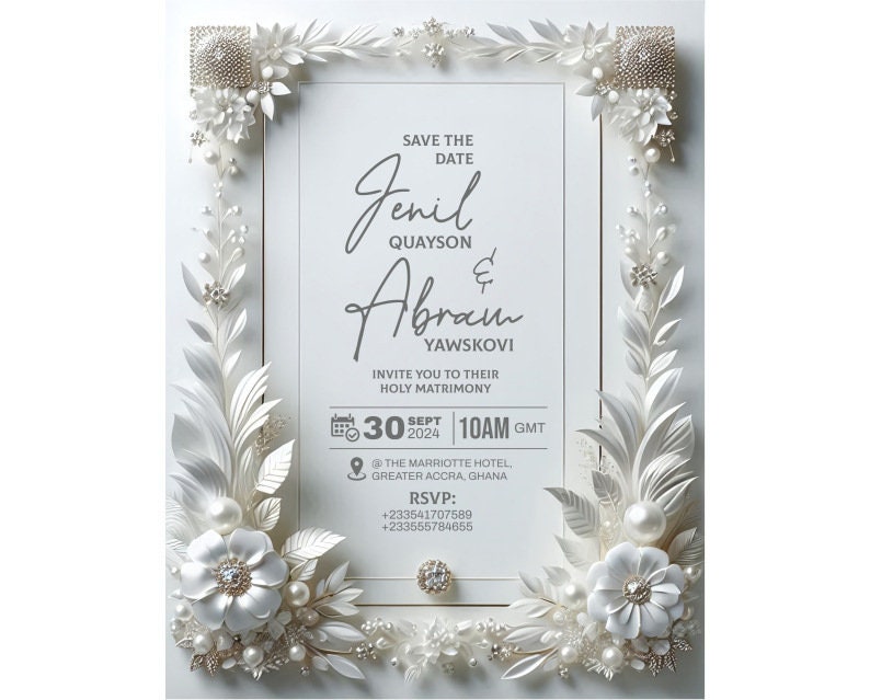 Custom Printable Wedding Invitation Template. Personalized Wedding ...