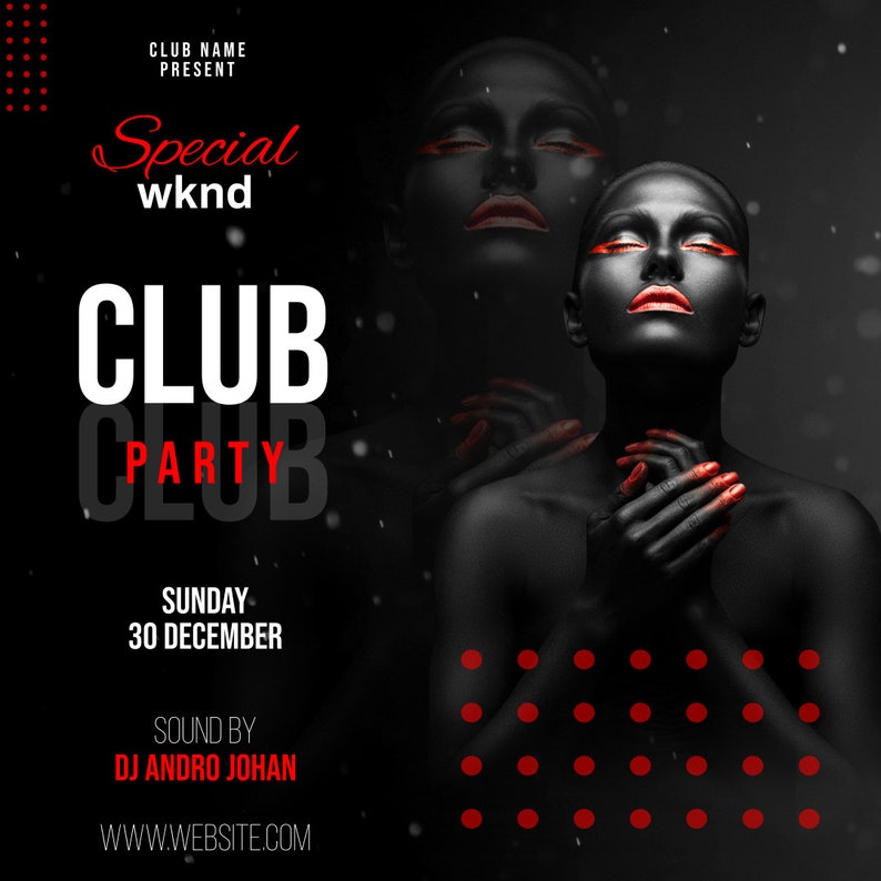 Club Party Flyer, DIY Flyer Template Design, Night Club Event Invite ...