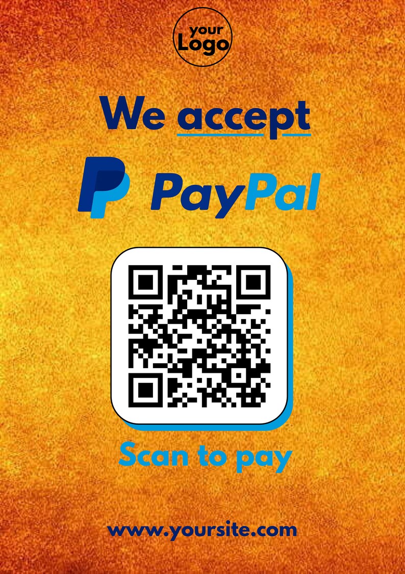 Scan to Pay Sign Template Canva QR Code Printable Payment Sign ...