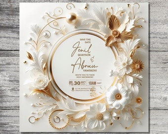 Custom Printable Wedding Invitation Template. Personalized Wedding ...