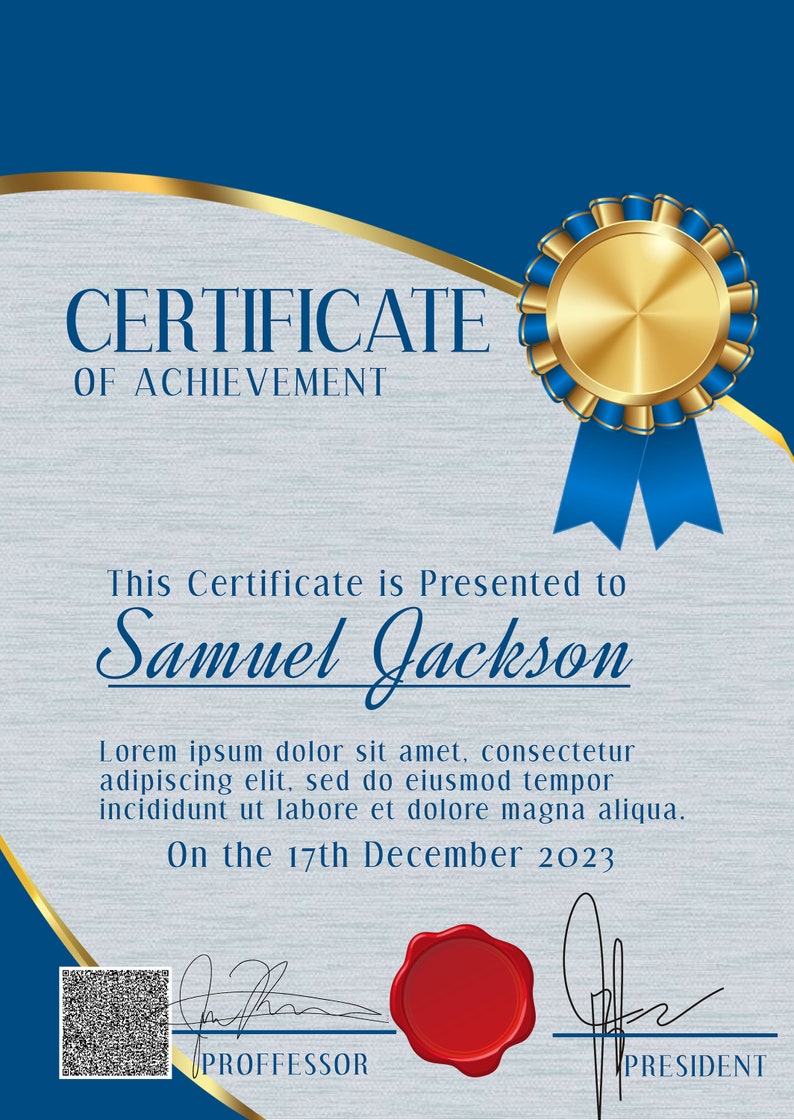 Personalized Printable DIGITAL Certificate. Certificate Template Design ...