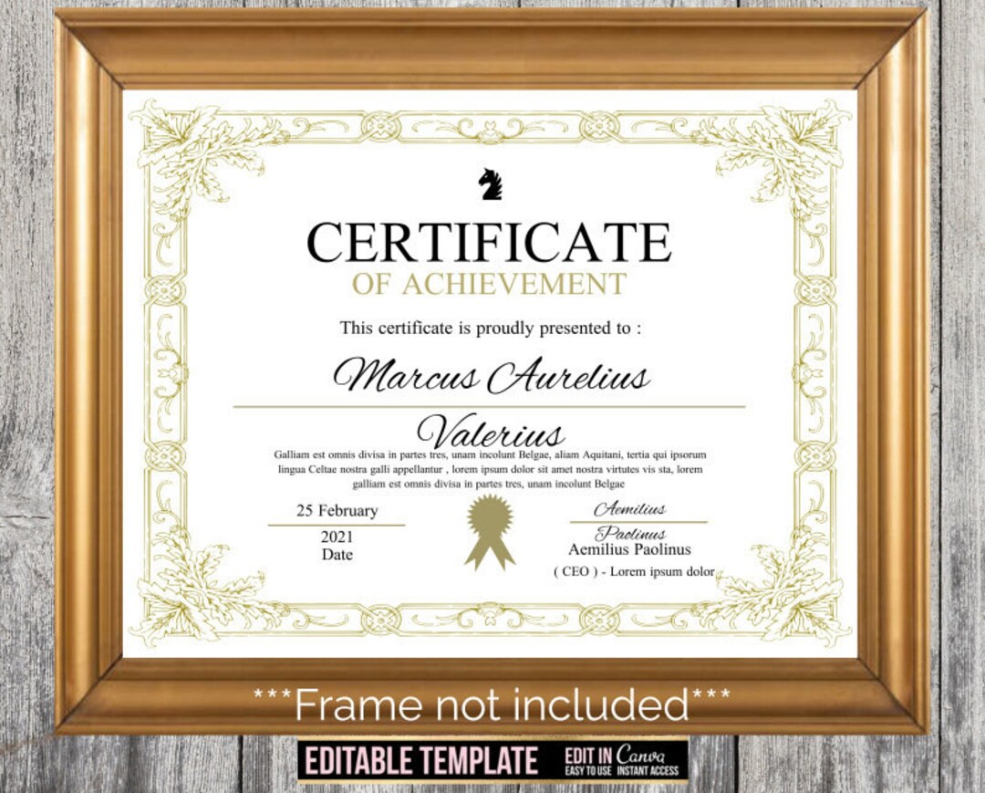 Personalized Printable DIGITAL Certificate. Certificate Template Design ...