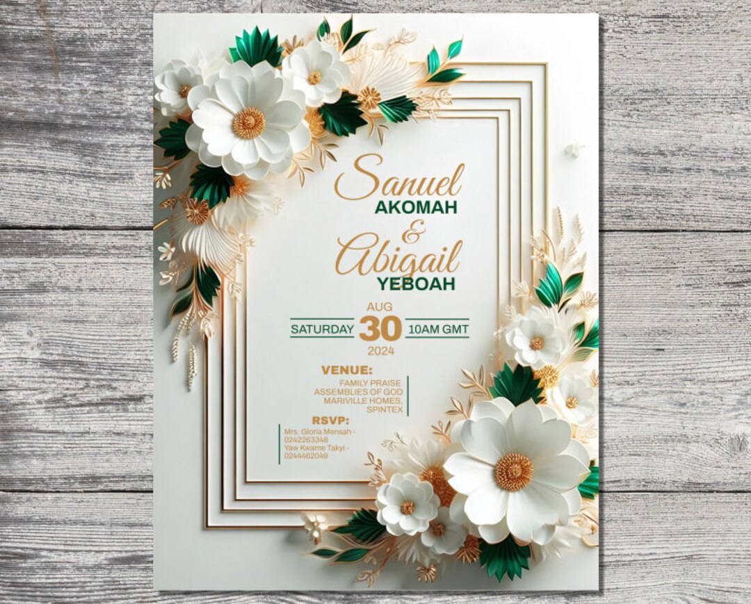 Custom Printable Wedding Invitation Template. Personalized Wedding ...